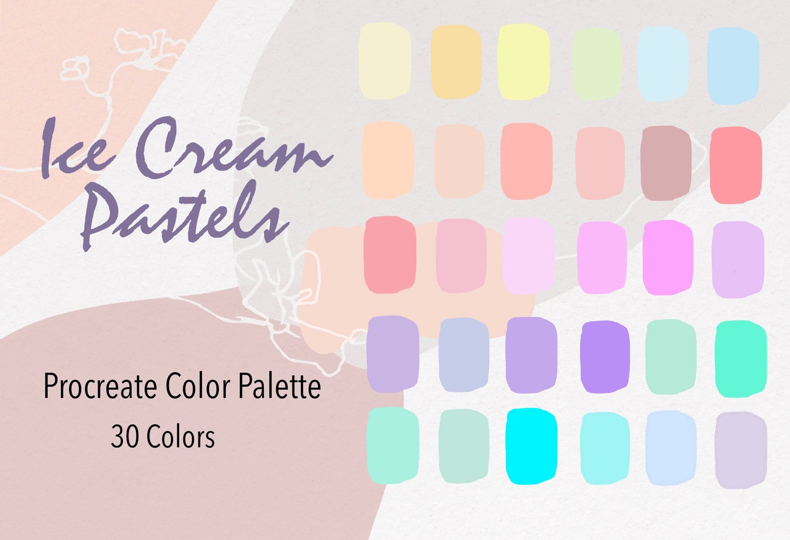 Ice Cream Pastels Procreate Color Palette. INSTANT DOWNLOAD Colours - Etsy
