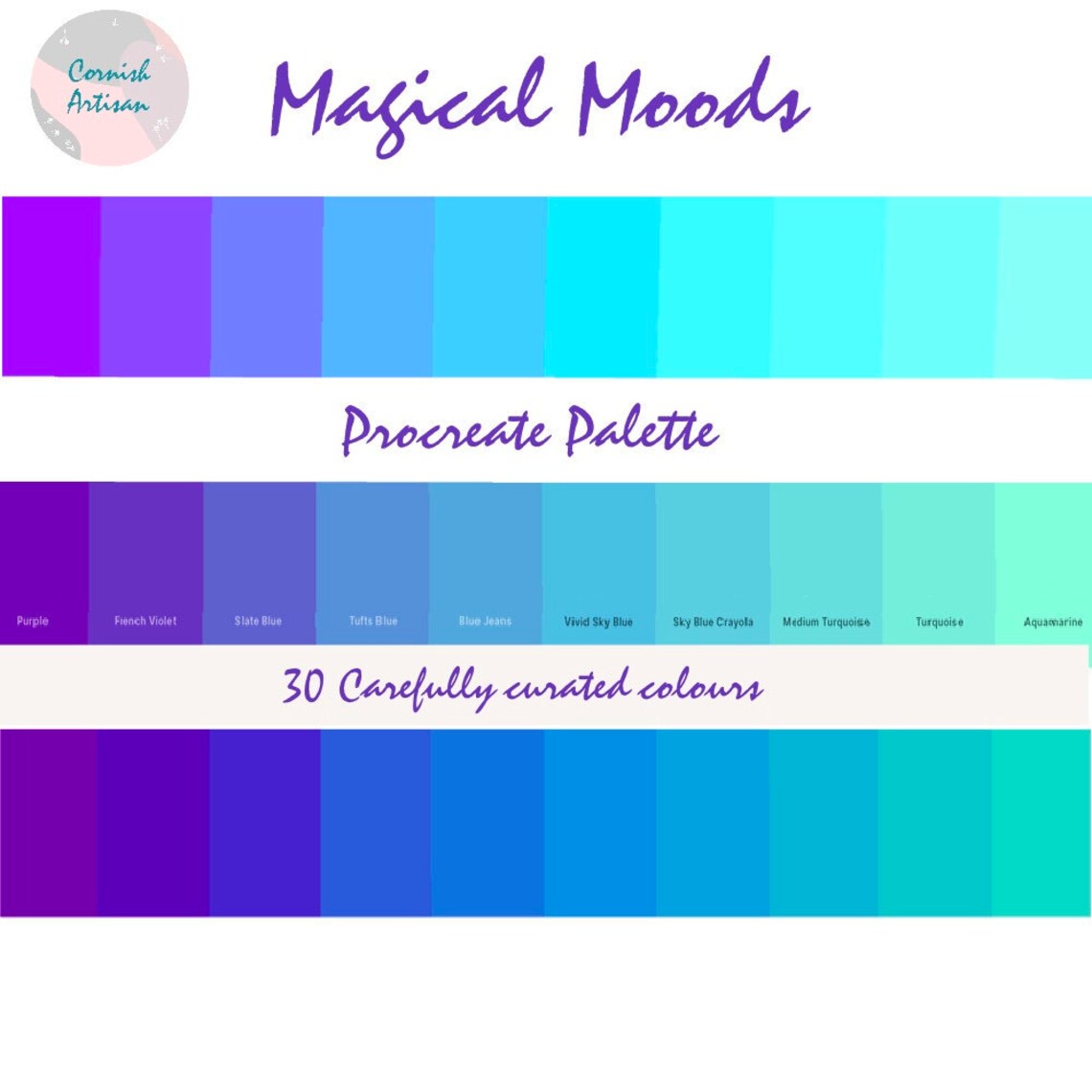 Magical Moods Fantasy Procreate Color Palette. INSTANT DOWNLOAD Magical ...