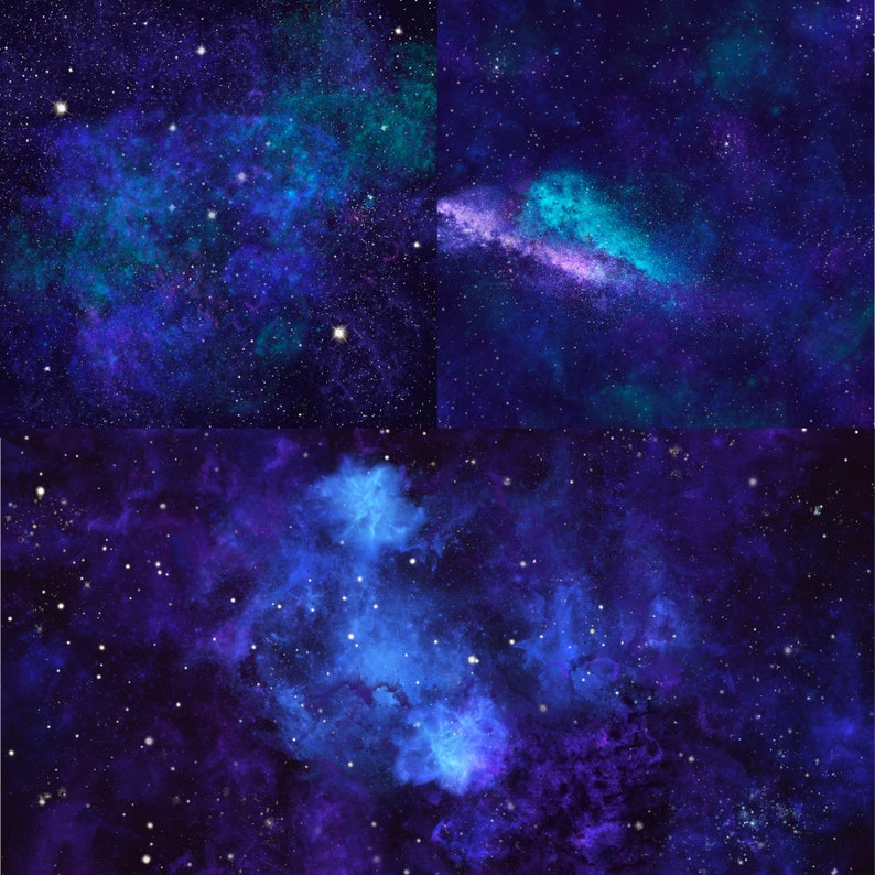 Galaxy Digital Background Papers BUNDLE Set of 9, Scrapbook Papers ...