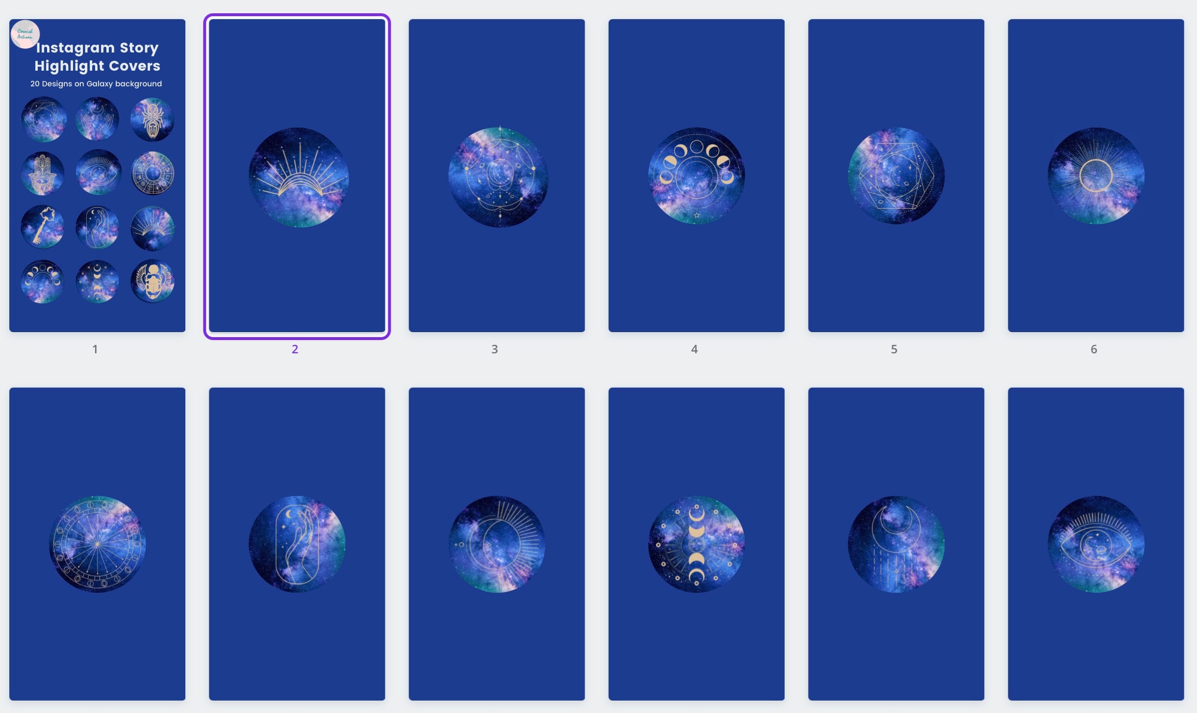 Instagram Highlight Story Cover Icons Purple Galaxy Mystical Moon ...