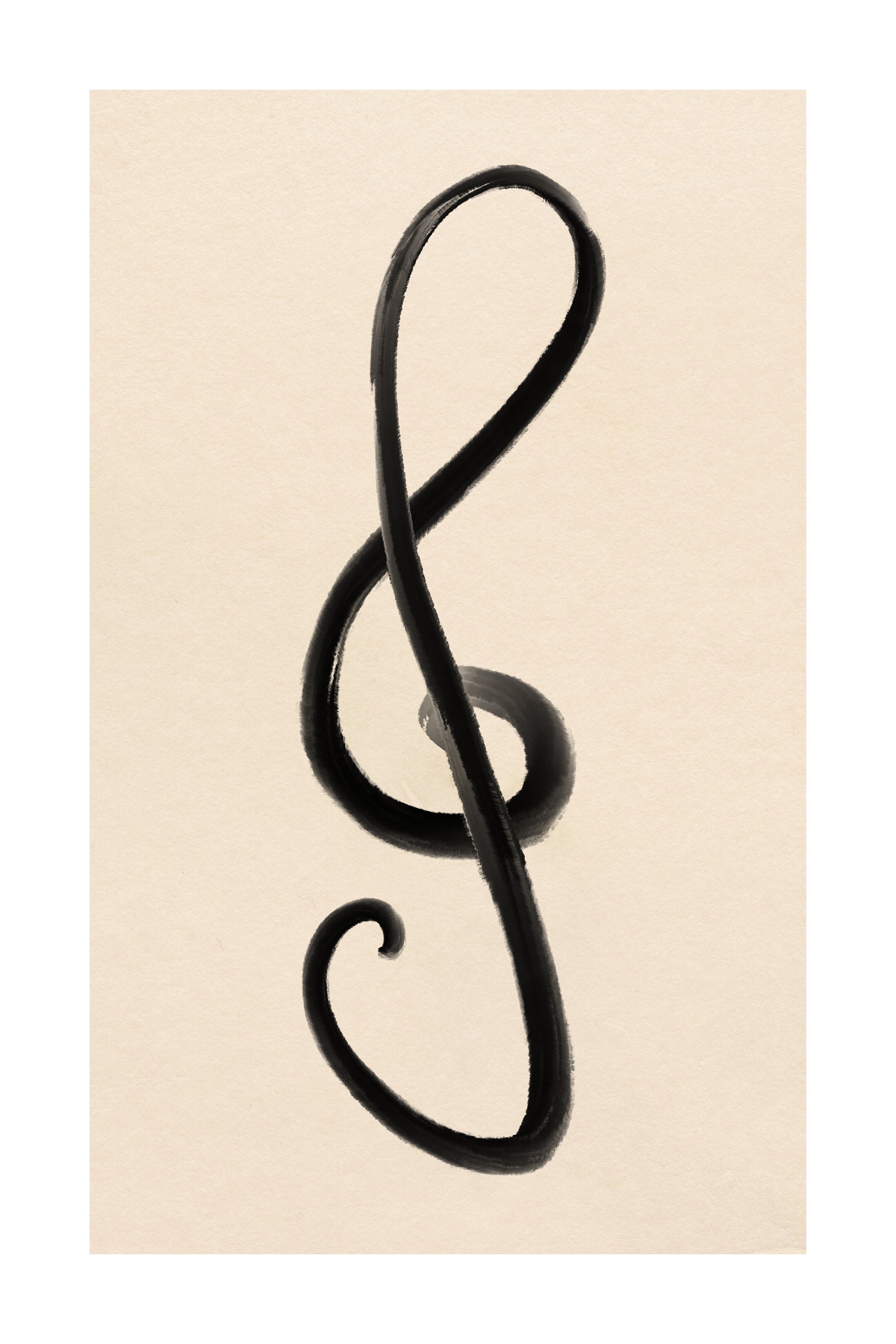 Music Treble Bass Clef Art Print Set- Digital Download - Set of 2 ...