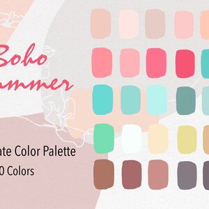 Procreate Color Palette, Boho Summer, Colour Palette. Coral, Turquoise ...