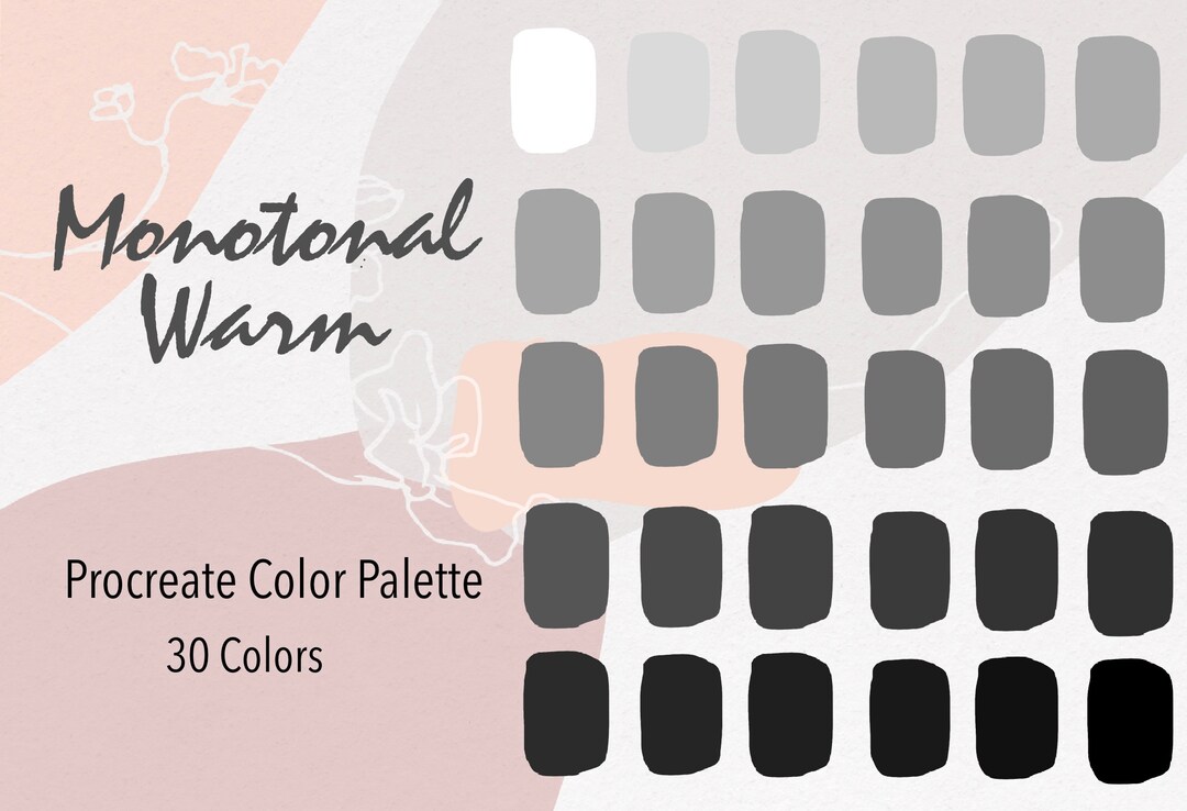 Procreate Color Palette, Monotonal Warm, warme Grautöne, INSTANT ...