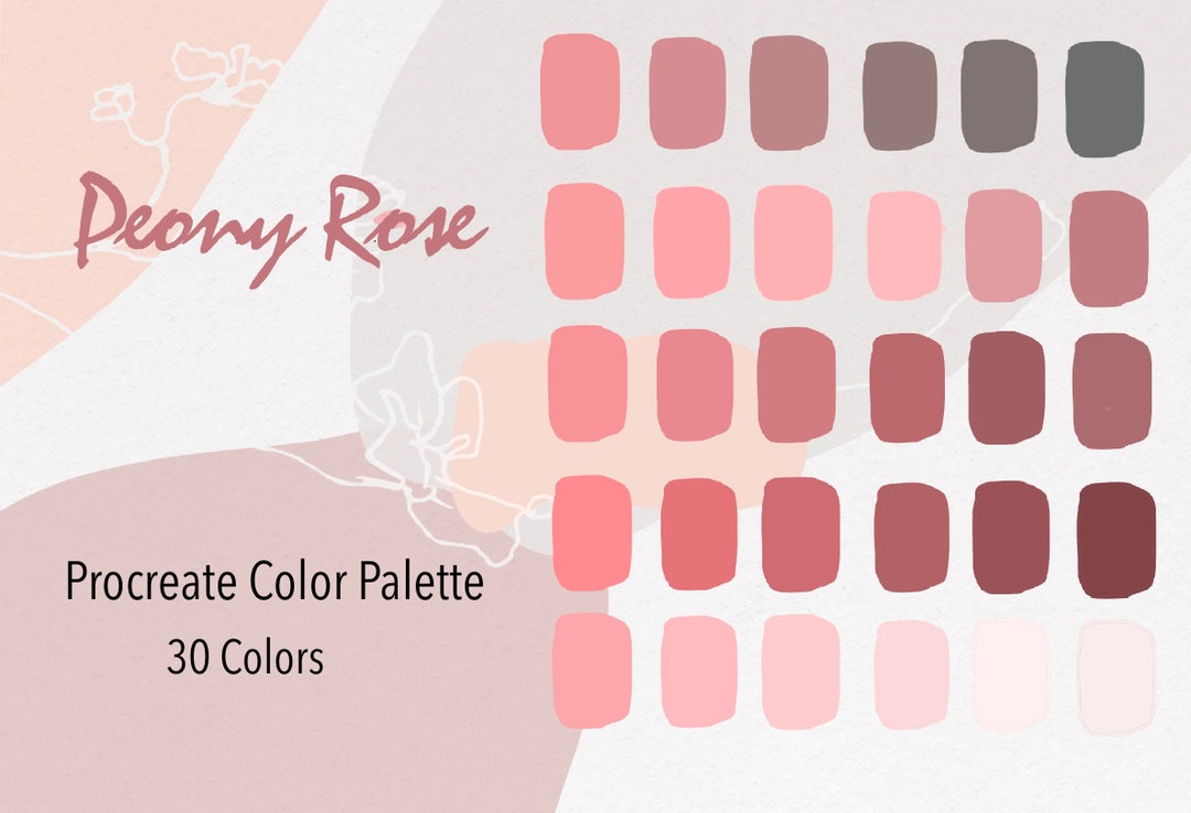Peony Rose Procreate Color Palette. INSTANT DOWNLOAD Colours. - Etsy