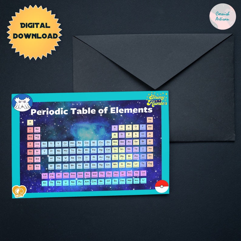 Printable Periodic Table of Elements With Pokemon Shiny Hunter Theme ...