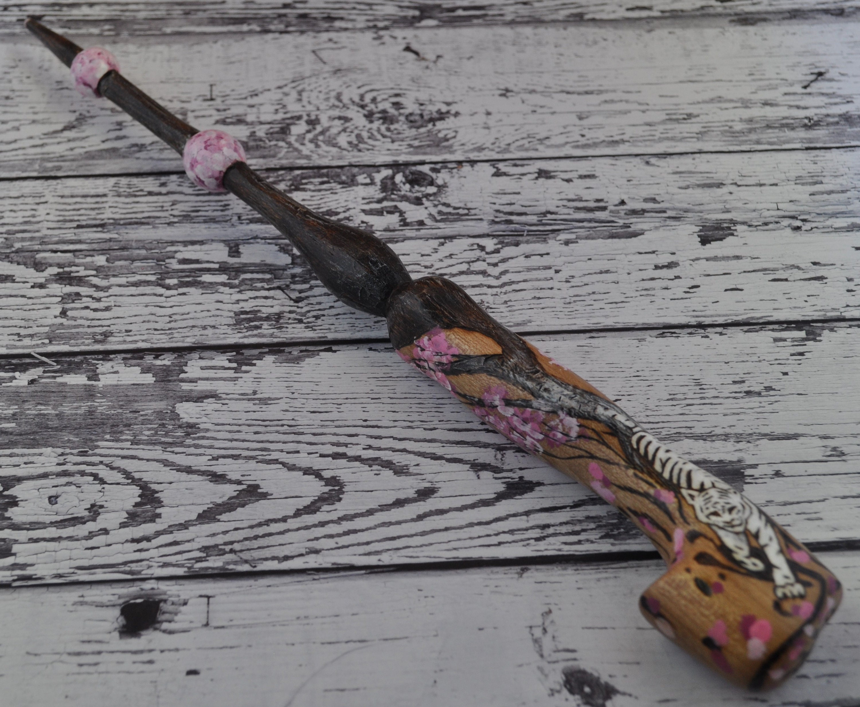 Magic Wand White Tiger Cherry Wizard Witch Sorcerer - Etsy