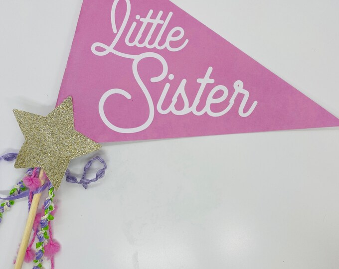 Little Sister Pennant Flag Printable - Pennant Flag Printable - Instant ...