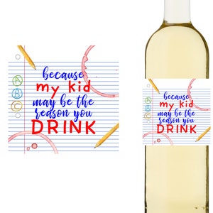 Teacher Wine Label-teacher Appreciation Gift-back to School Gift ...