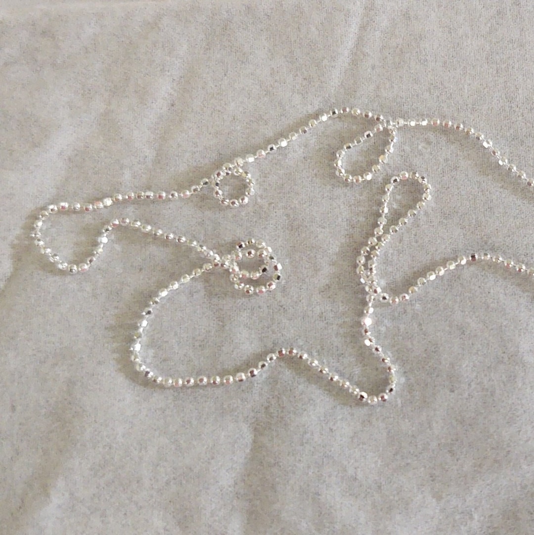 Diamond Cut Bead Chain (necklace) -- Sterling Silver -- 1.2mm -- 30 ...