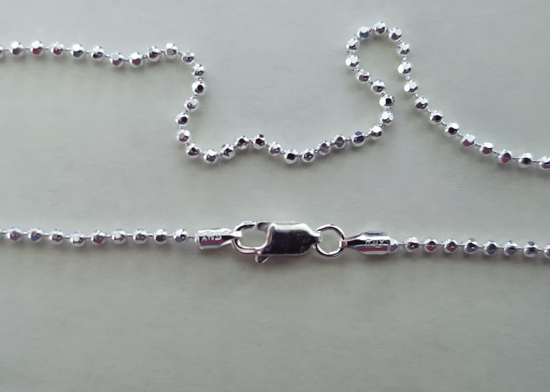 Diamond Cut Bead Anklet Chain -- 12 Inch* Length -- 1.2mm* Width ...