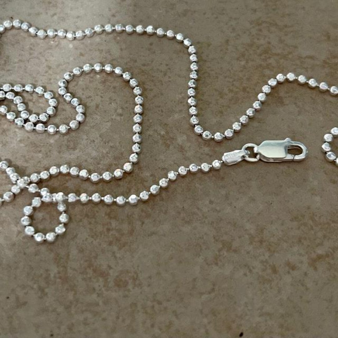 Diamond Cut Bead Chain (necklace) -- 20" Length (2.2mm Width ...