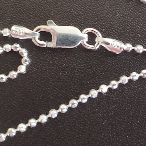 Ball Chain Diamond Cut 925 Sterling Silver Necklace Chain 1 | Etsy