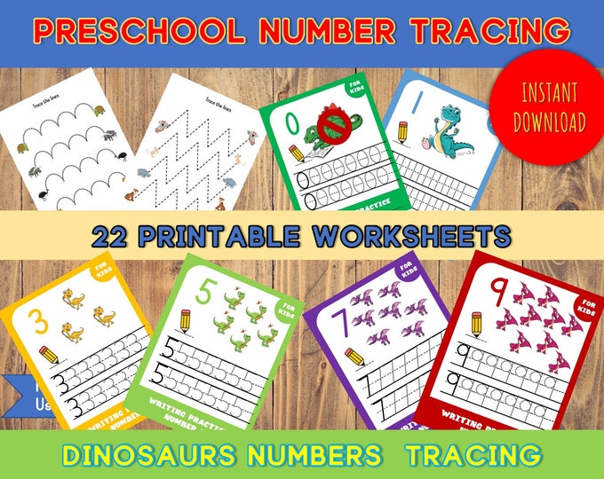 5 hojas de trabajo imprimibles de Spring Trace the Numbers. Números y ...