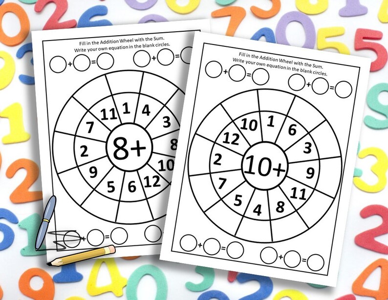 Math Wheels Addition Facts | Printable Addition Practice for Beginners ...