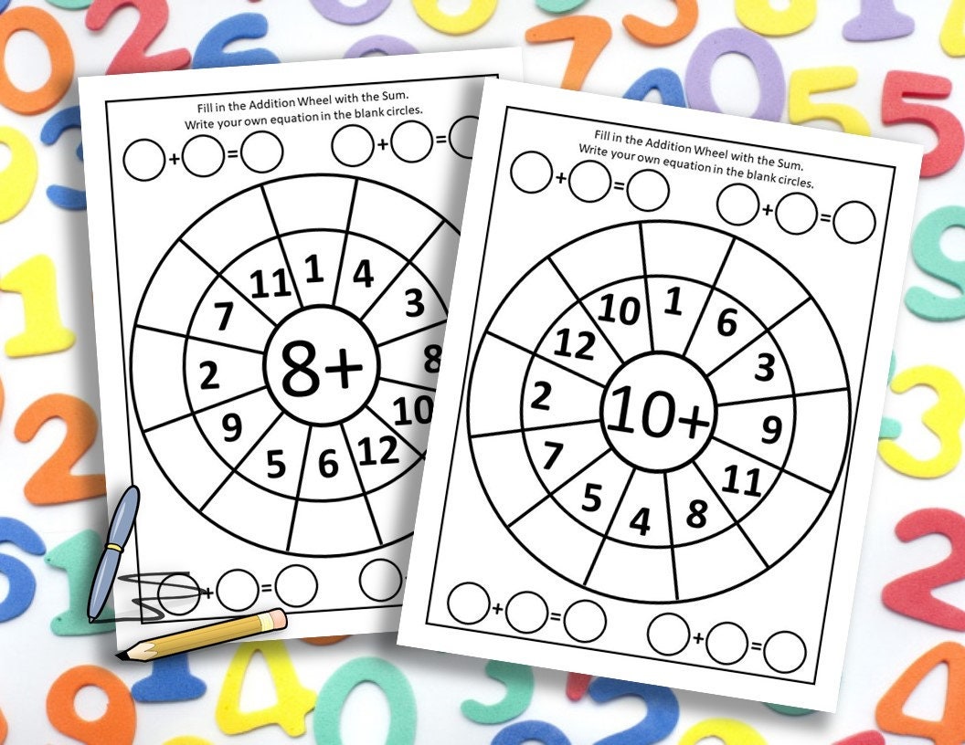 Math Wheels Addition Facts Printable Addition Practice for Beginners ...