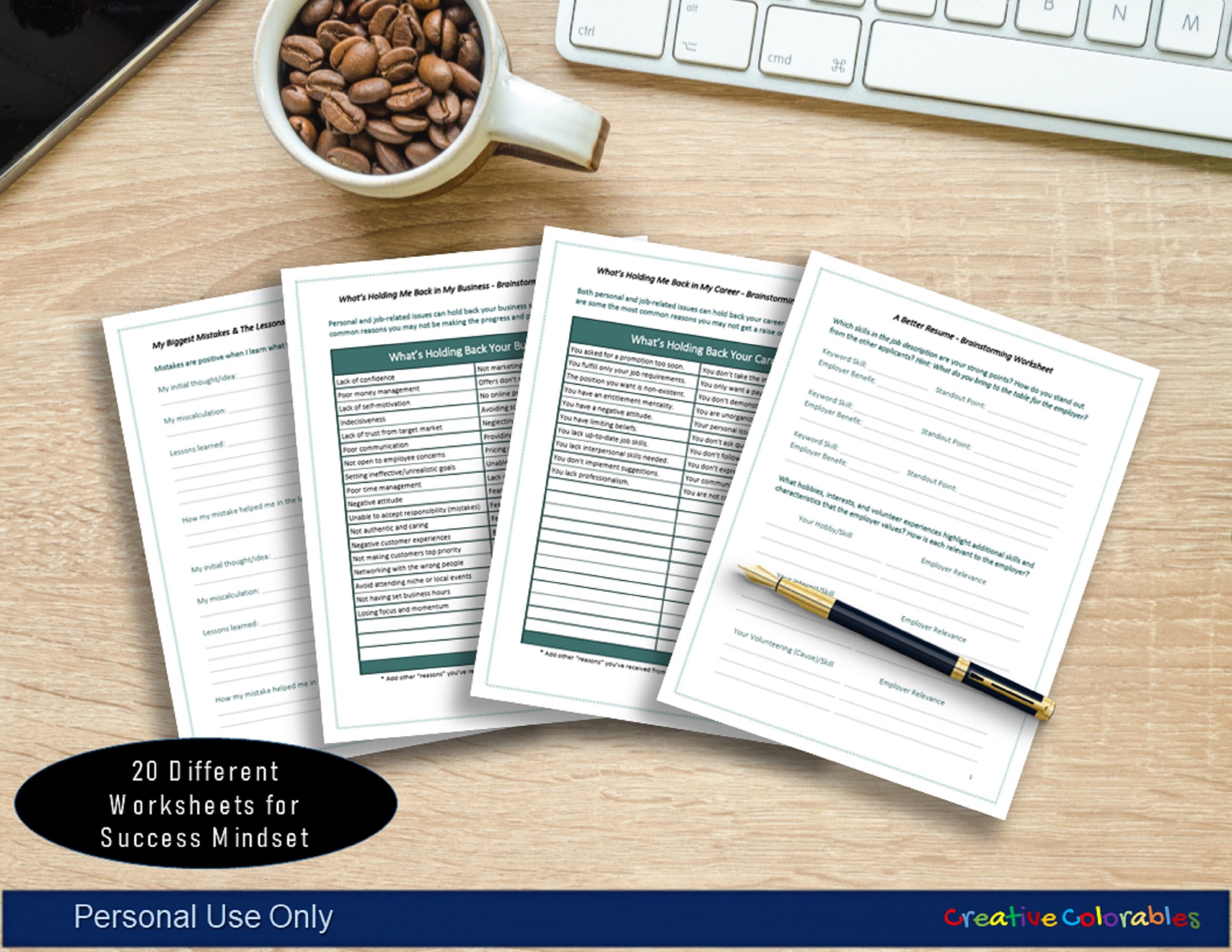 Success Mindset Worksheet Printable | Developing A Successful Mindset ...