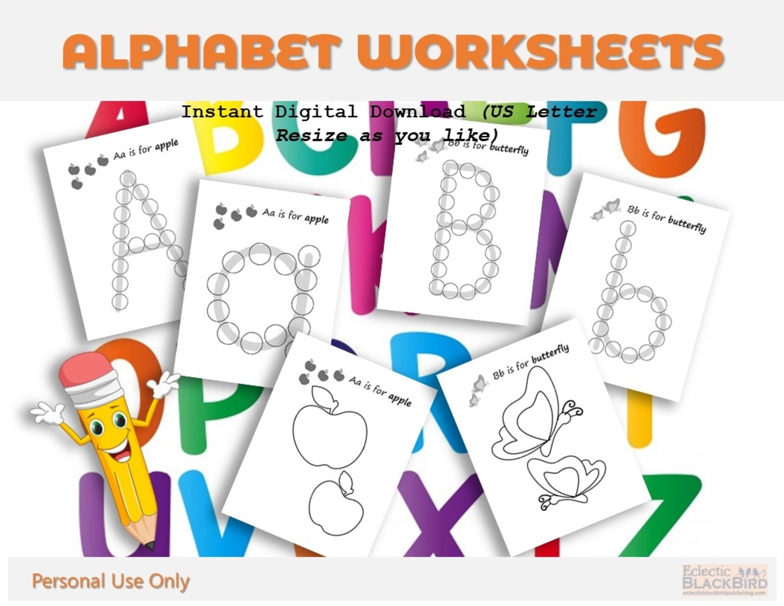 Alphabet Worksheet Pages, Fill the Dot Alphabet for Preschoolers, Trace ...