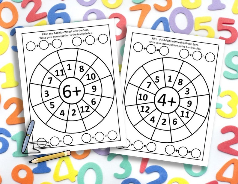 Math Wheels Addition Facts Printable Addition Practice for Beginners ...