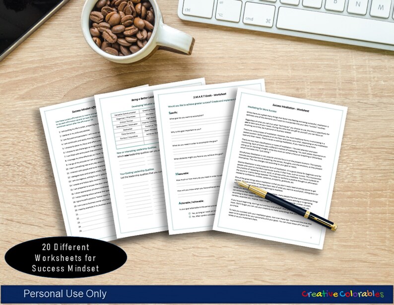 Success Mindset Worksheet Printable | Developing A Successful Mindset ...