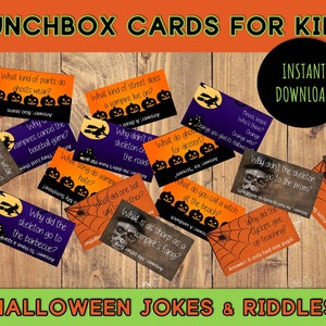 Printable Halloween Lunchbox Notes and Cards With Jokes & Riddles ...