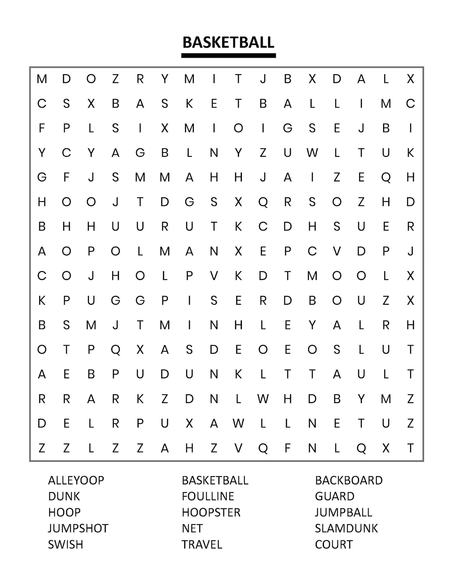 Basketball Word Search Puzzle Wall Art - Etsy