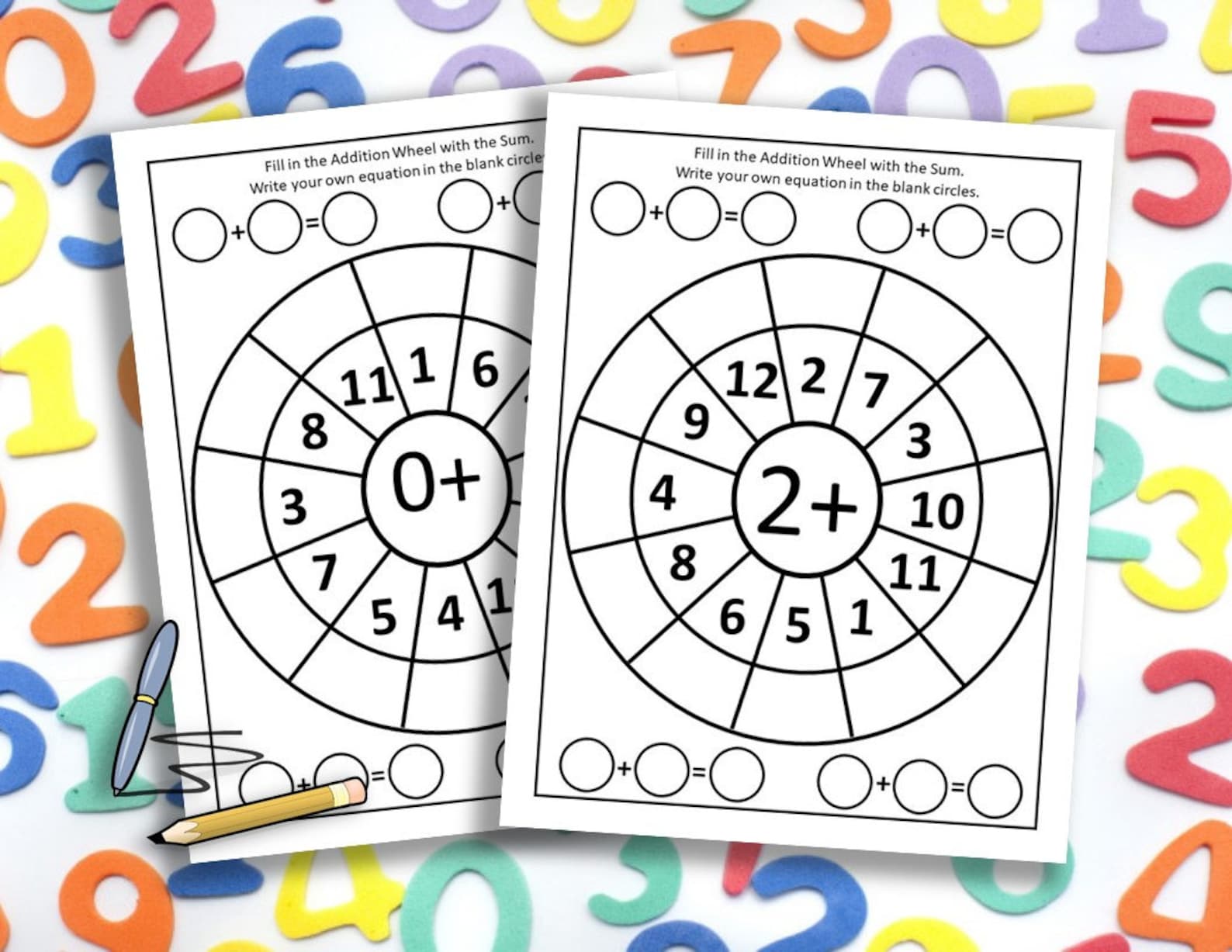 Math Wheels Addition Facts Printable Addition Practice for Beginners ...