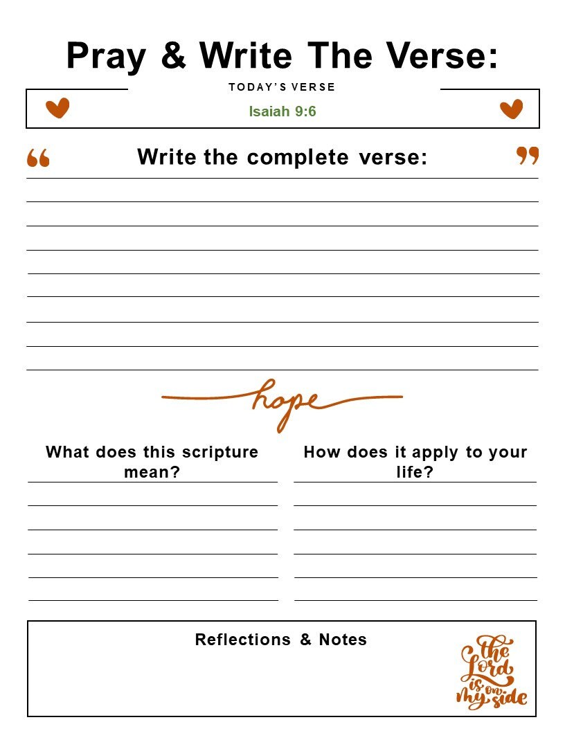 Christmas Bible Verses Printable Journal | Pray and Write the Verses ...