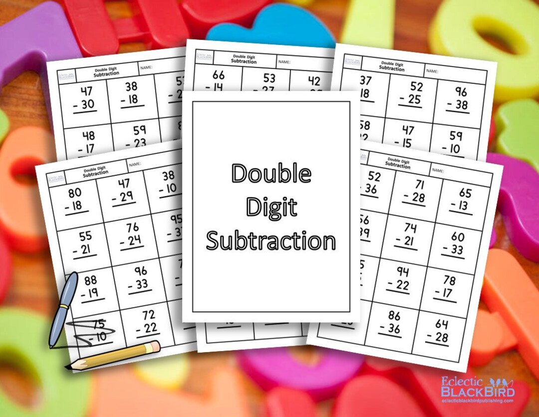 Double Digit Subtraction Worksheets | PDF Subtraction for Beginners ...