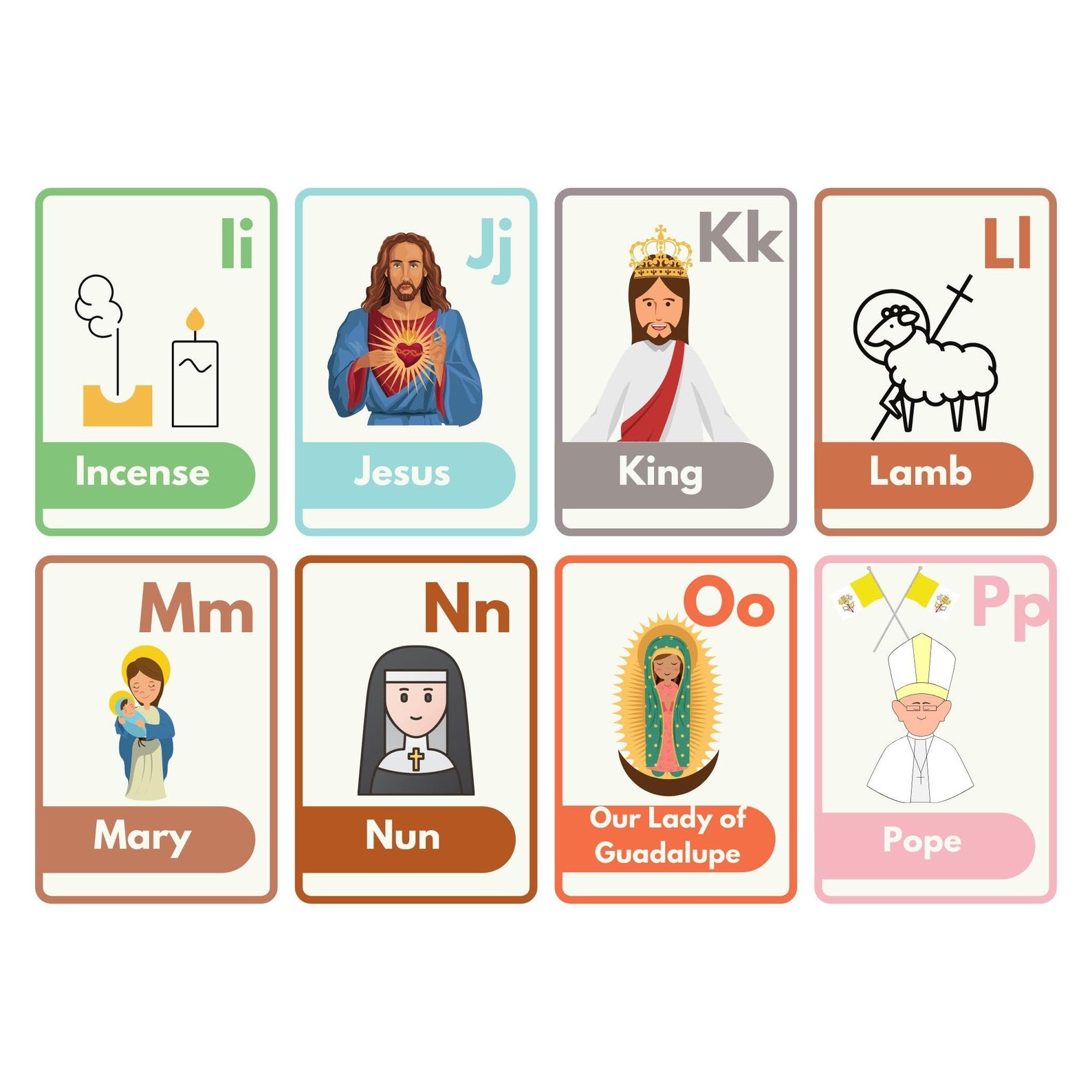 Catholic Alphabet Cards, Catechism Symbols, Instant Download ...