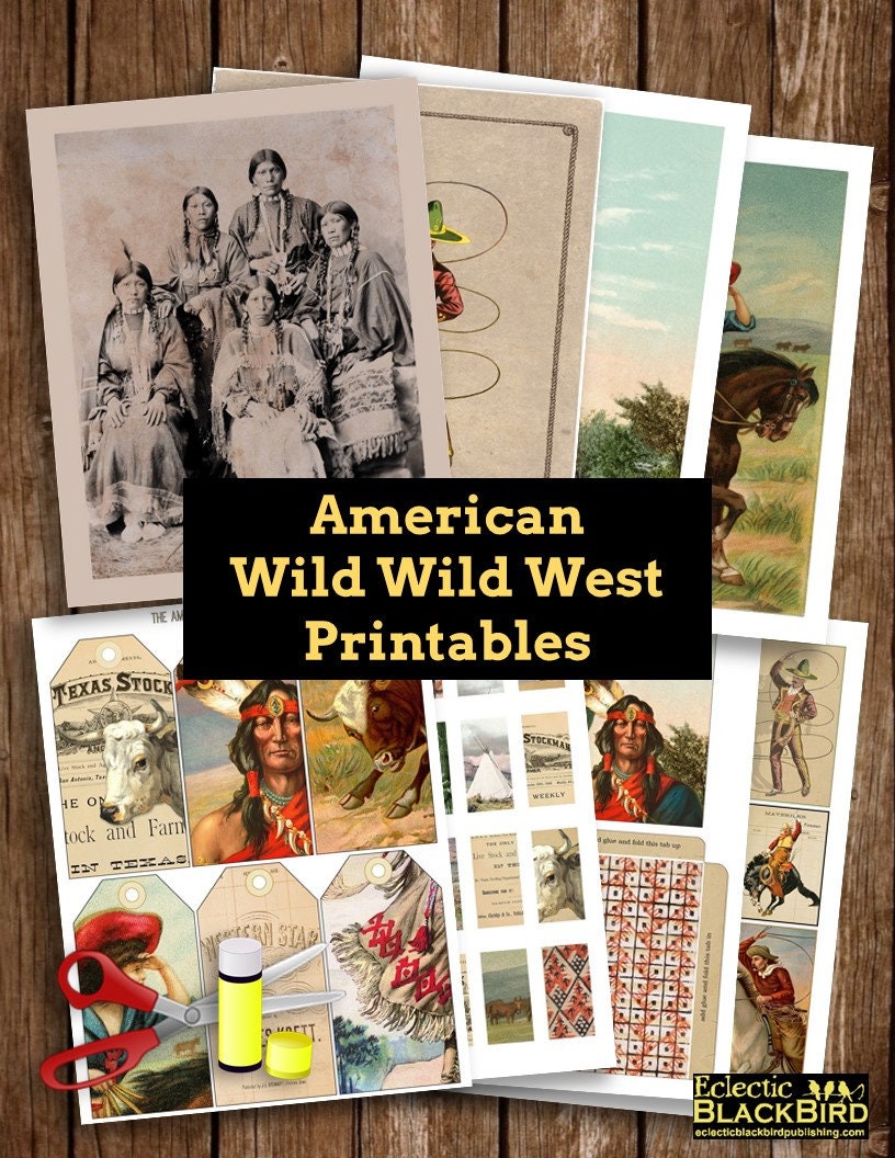 American Wild Wild West Printables Vintage Wall Decors American West ...