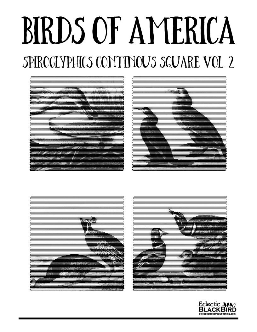 25 Birds of America Spiroglyphics Continuous Square Printable Vol.2 ...