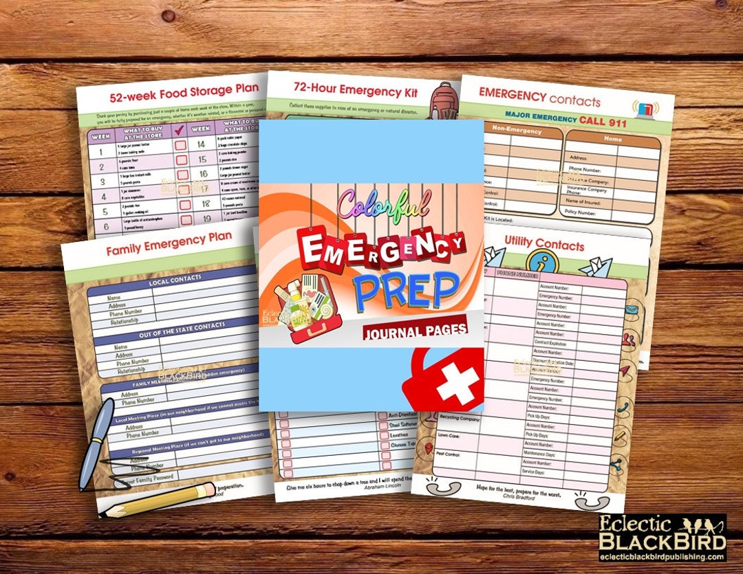 Ultimate Colorful Emergency Preparation Journal Pages, Guides and Kits ...