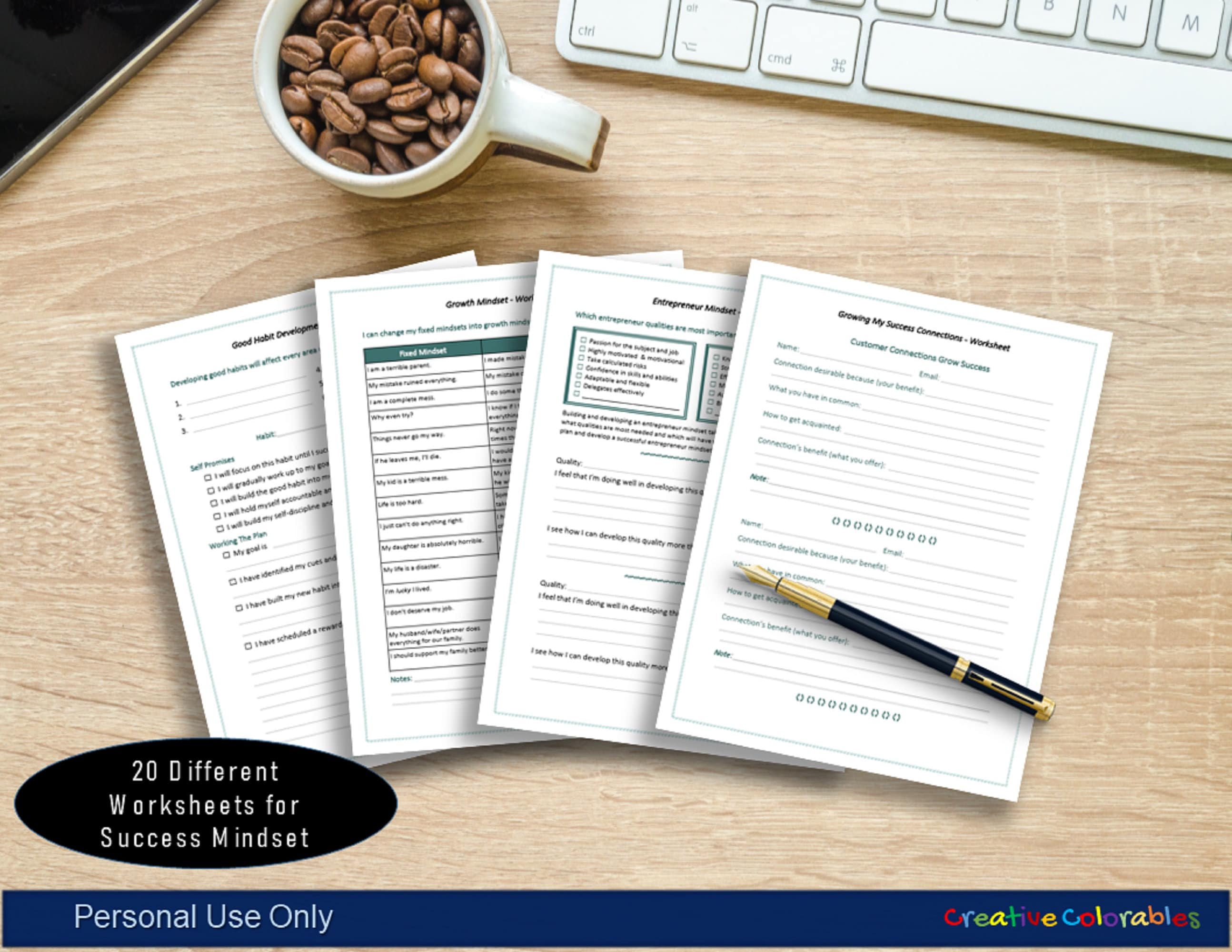 Success Mindset Worksheet Printable | Developing A Successful Mindset ...