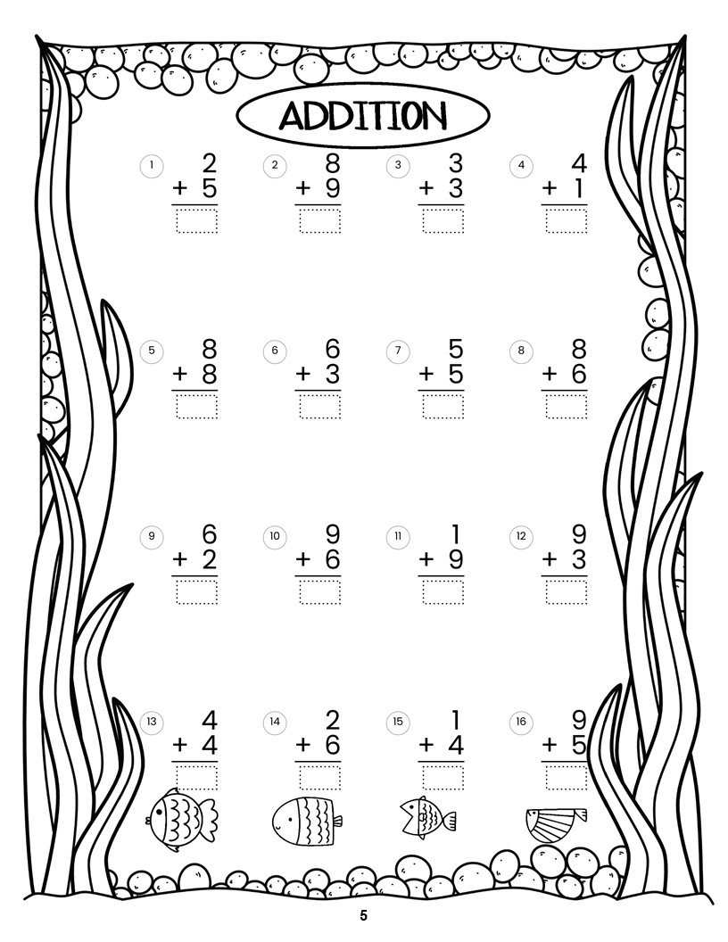 Addition Kindergarten Math Workbook Volume 1, Beginner Math Book for ...