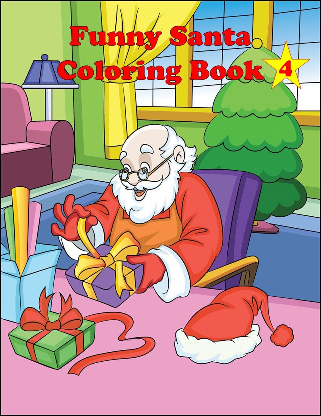 Funny Santa Coloring Book 4, Coloring Book Practices for Kids ...