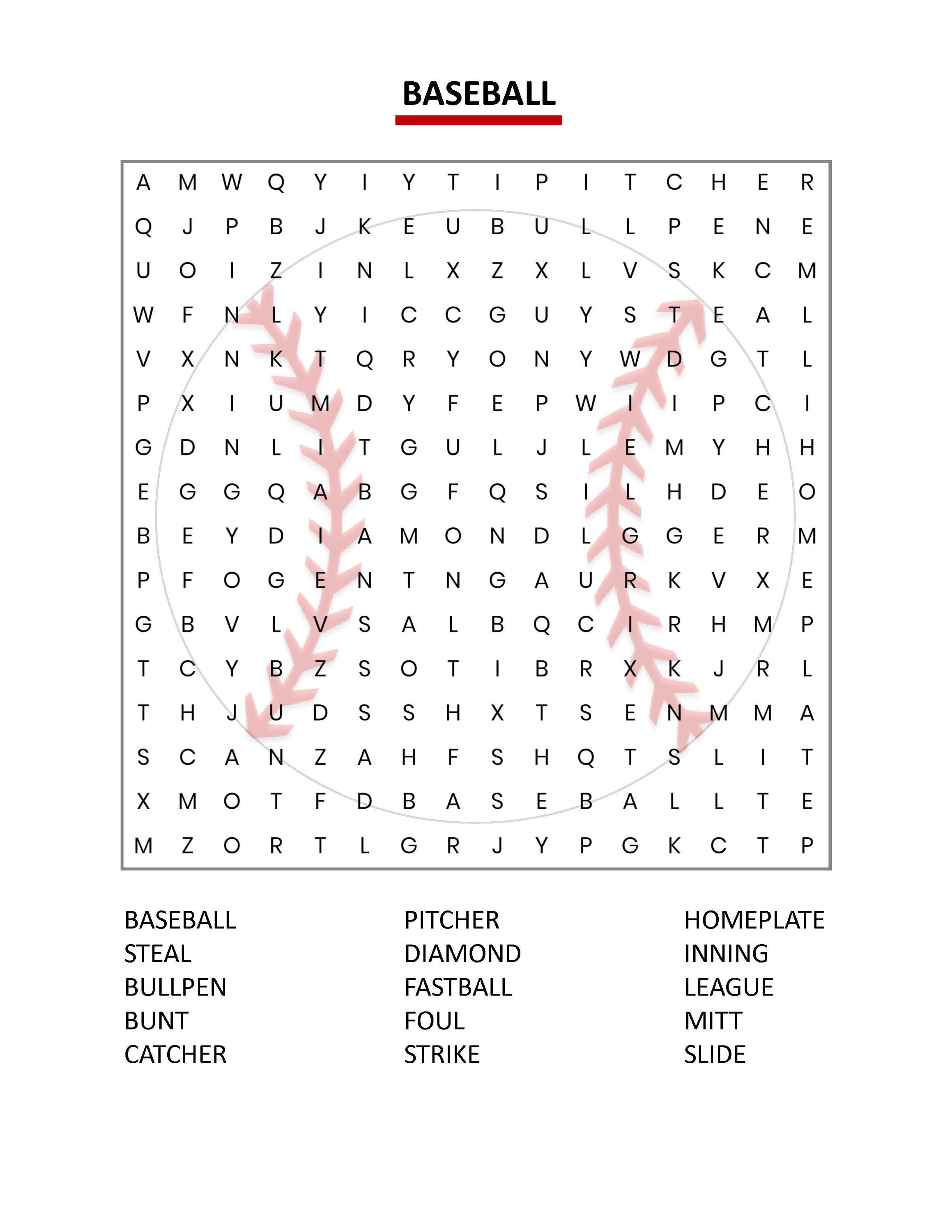 Baseball Word Search Puzzle Wall Art - Etsy