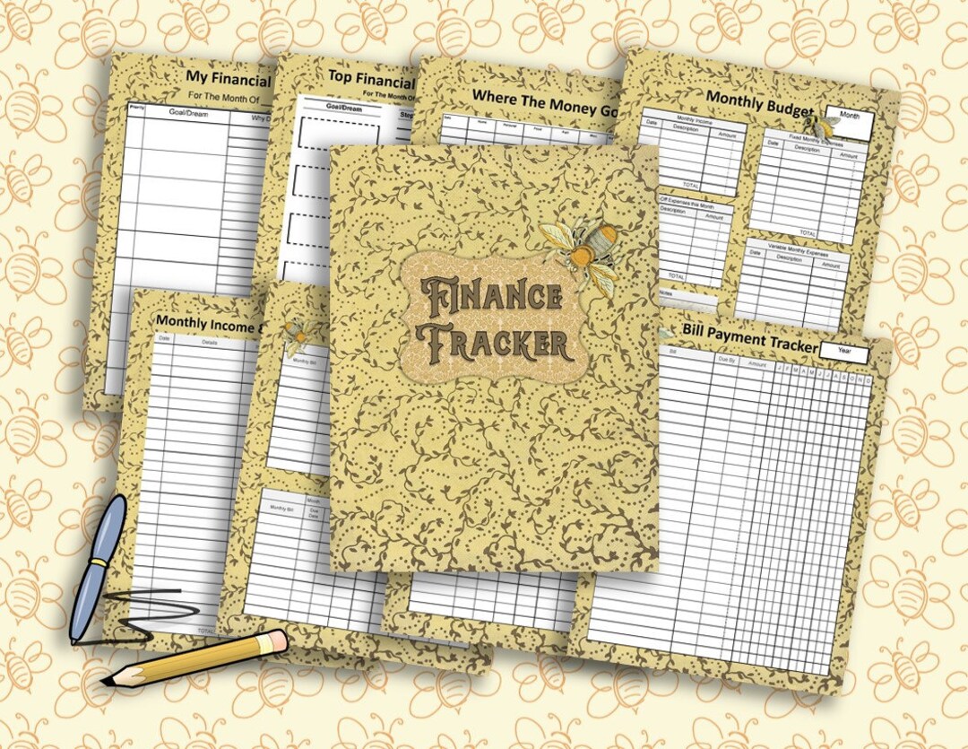 Finance Tracker Busy Bees Log Sheets, Financial Goals Monitoring, Track ...