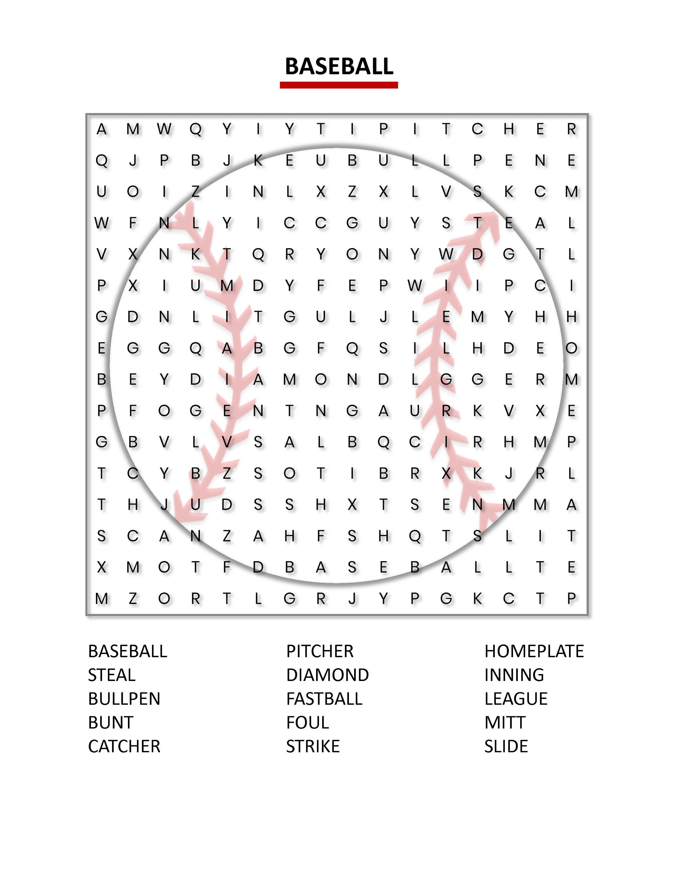 Baseball Word Search Puzzle Wall Art - Etsy