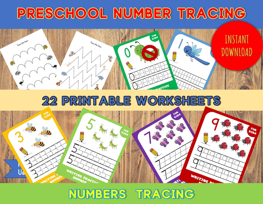 Bugs (insects) Number Flashcards Printable, Homeschool Tracing ...