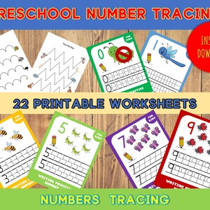 Bugs (insects) Number Flashcards Printable, Homeschool Tracing ...