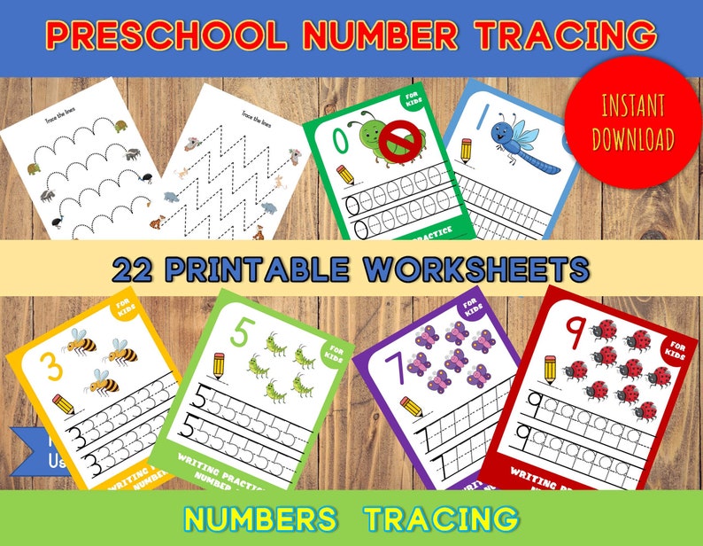 Bugs (insects) Number Flashcards Printable, Homeschool Tracing ...
