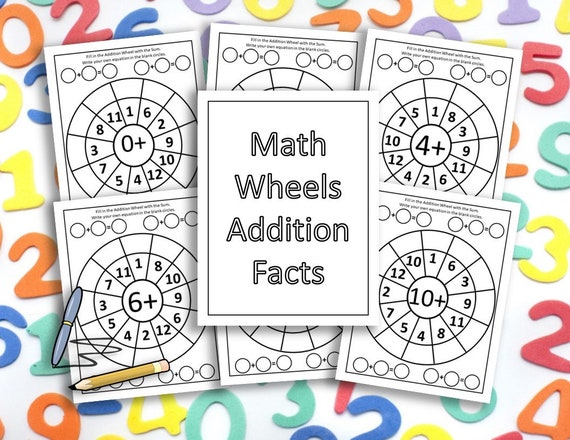 Math Wheels Addition Facts Printable Addition Practice for | Etsy