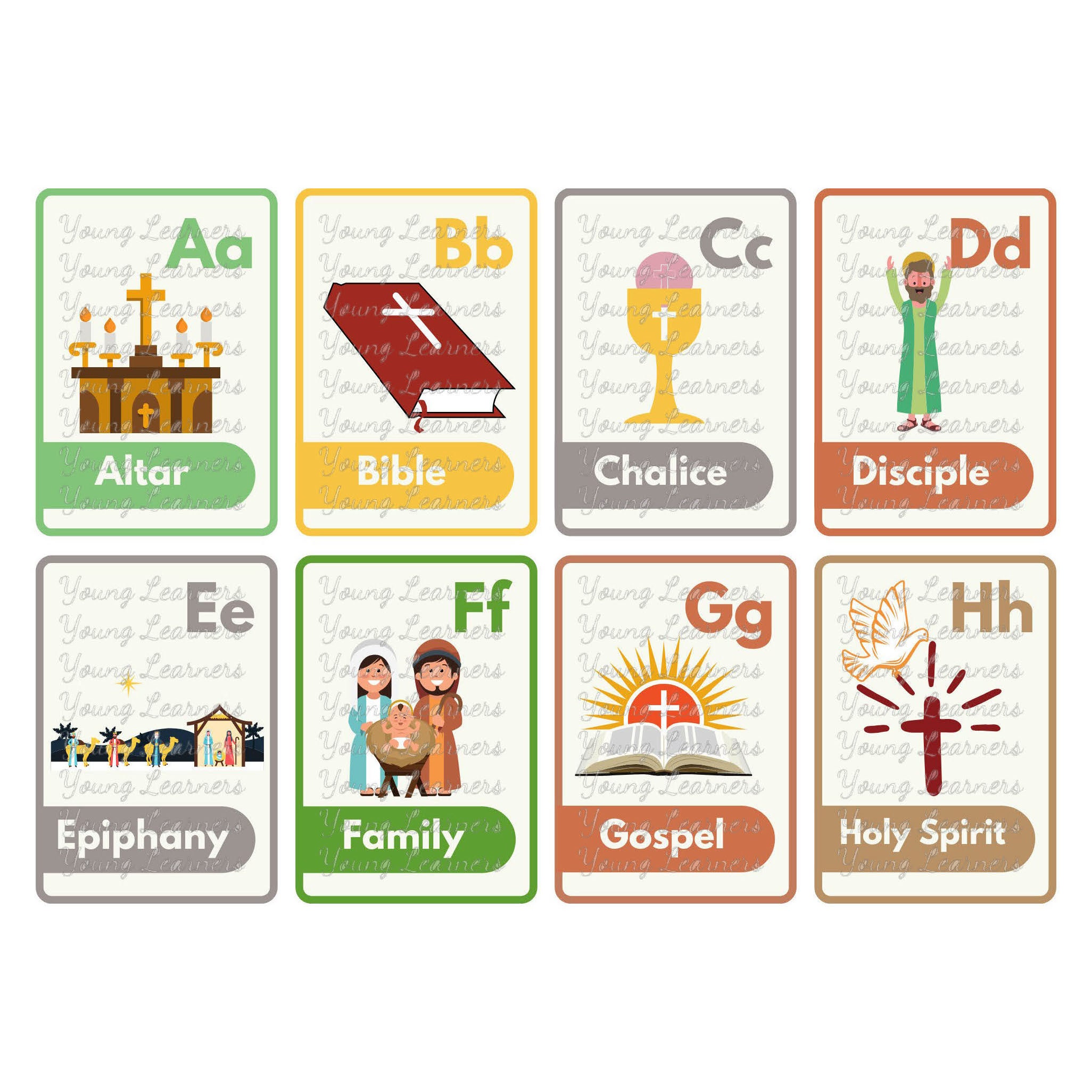 Catholic Alphabet Cards, Catechism Symbols, Instant Download ...