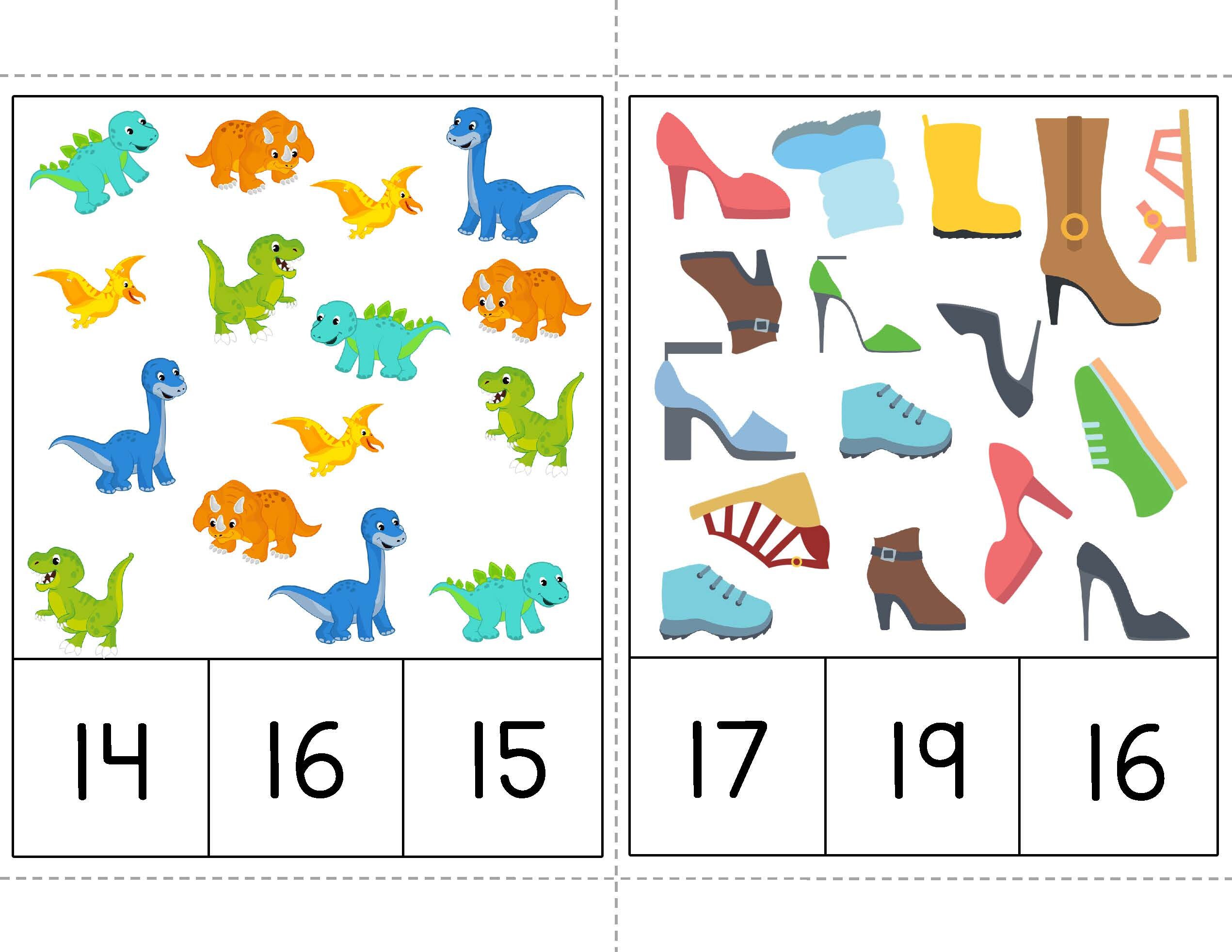 Count and Clip Cards #1-20 Printable Montessori Learning, Educational ...