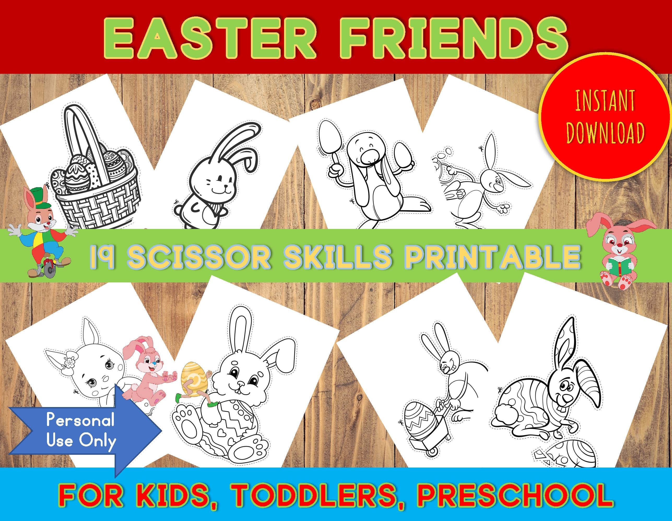Easter Friends Cutting Activity, Scissor Control Skills, Scissor ...