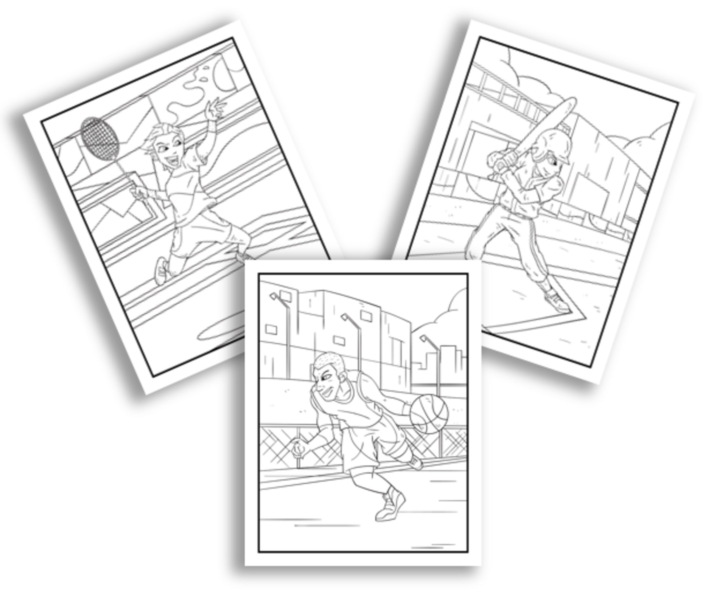 Awesome Sports Coloring Pages for Kids, Printables (instant PDF ...