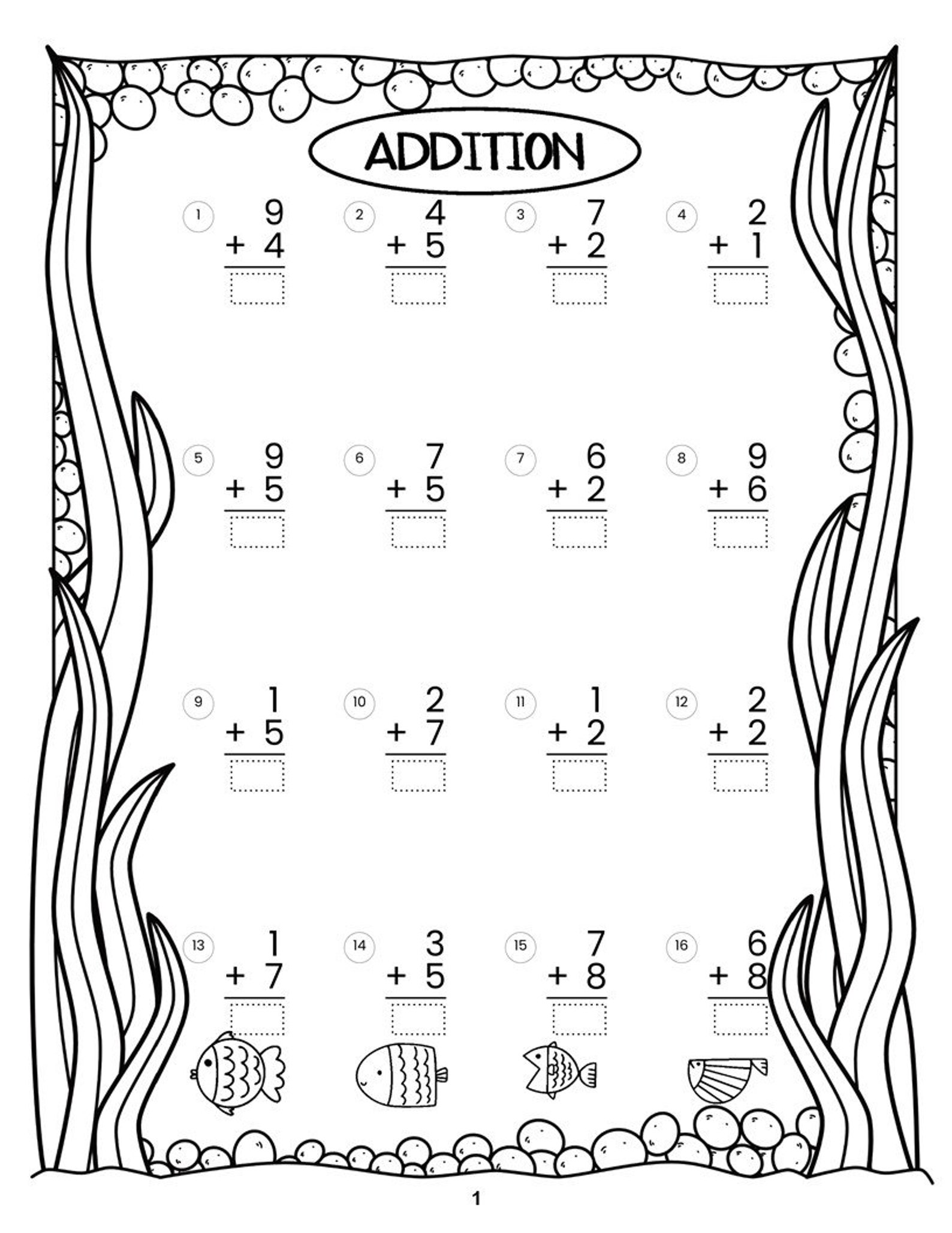 Addition Kindergarten Math Workbook Volume 3, Beginner Math Book for ...