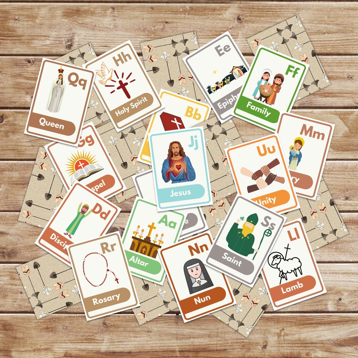 Catholic Alphabet Cards, Catechism Symbols, Instant Download ...