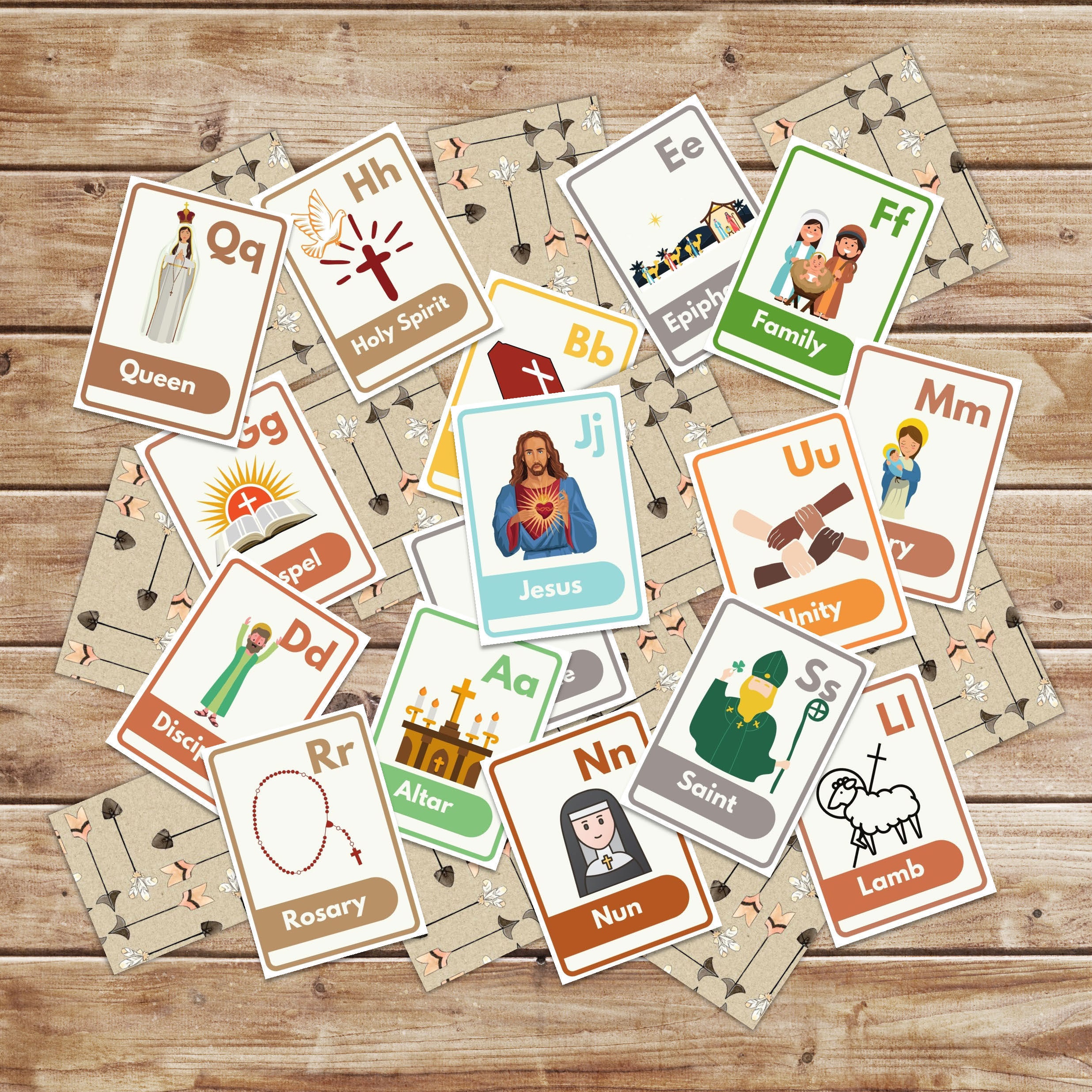 Catholic Alphabet Cards, Catechism Symbols, Instant Download ...