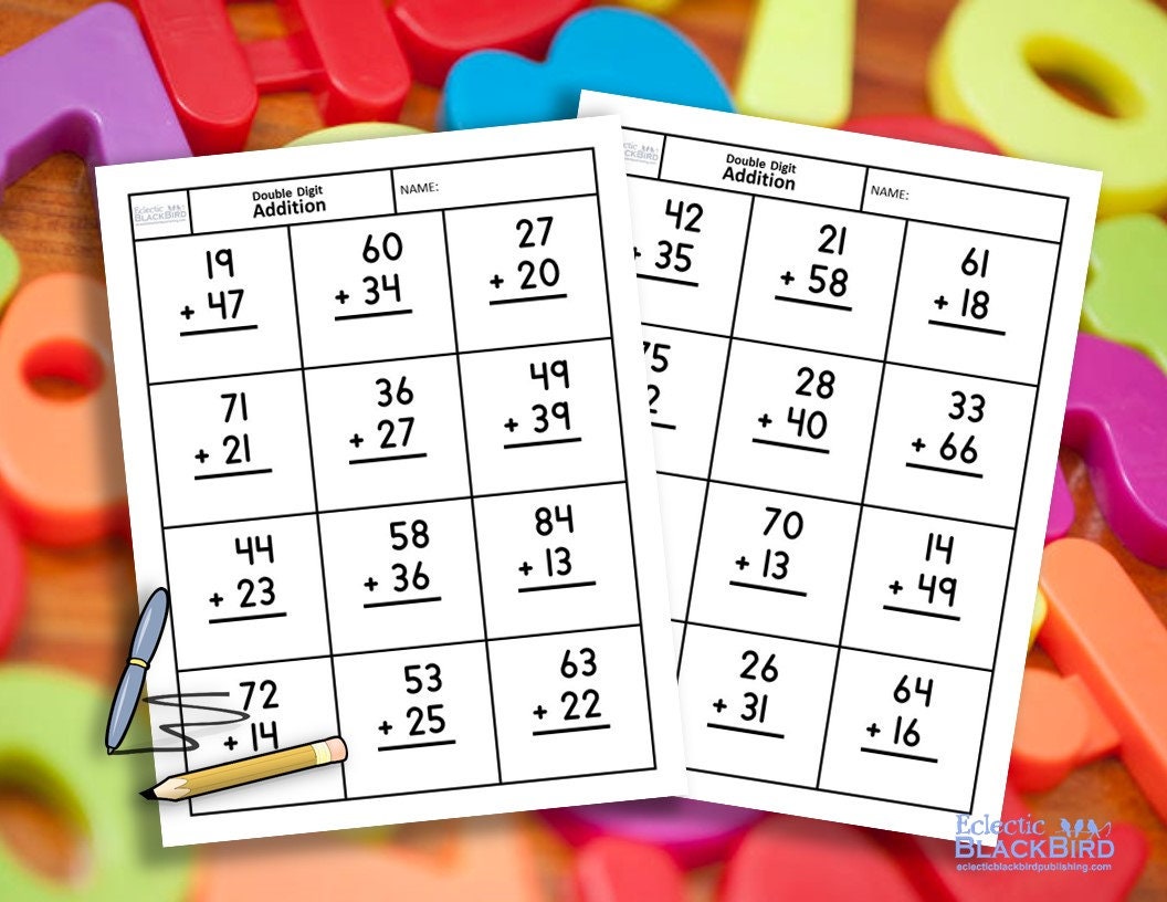 Double Digit Addition Worksheet | Printable Addition Practice for ...